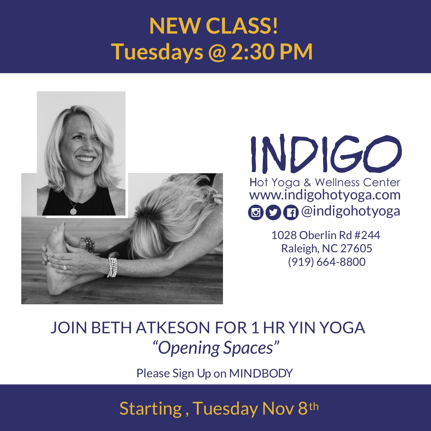 Indigo Hot Yoga & Wellness Center - Be Happy. Be Healthy. Be Strong ...